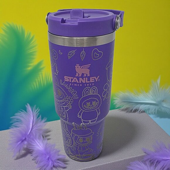 Stanley | Kitchen | Stanley Top Handle Tumbler Laser Engraved Labubu ...